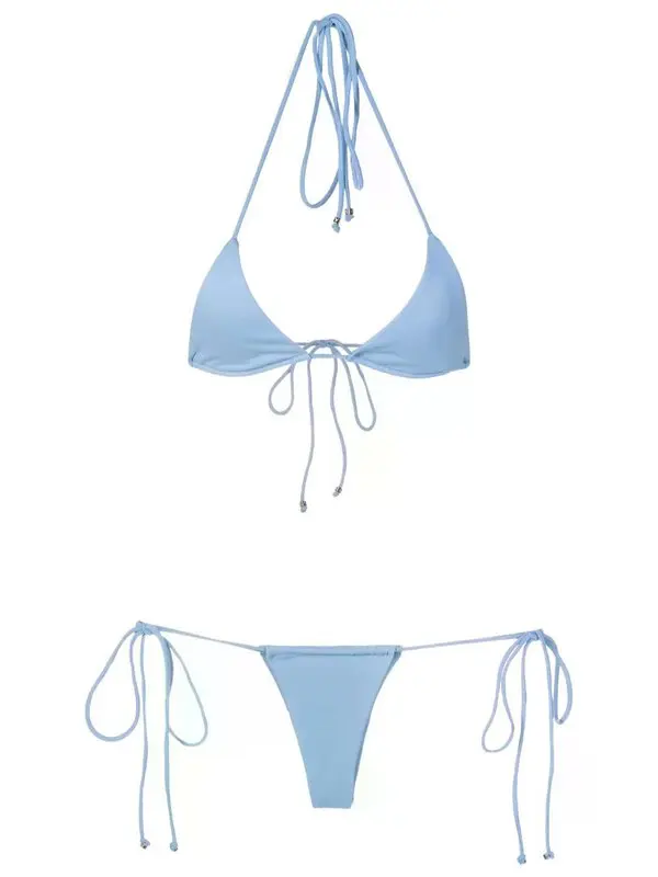 AMIR SLAMA Halterneck Triangle Bikini - Blue