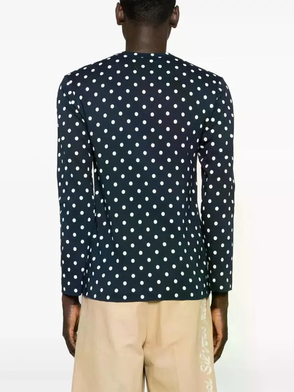 Play Comme Des Garcon Polka-dot Cotton T-shirt - Blue