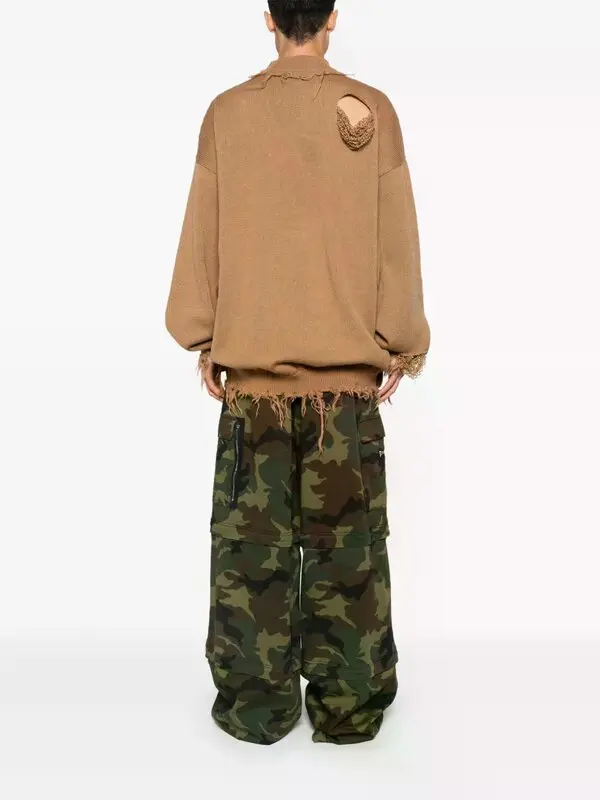 Vetements Distressed Wool Crew Neck Sweater
