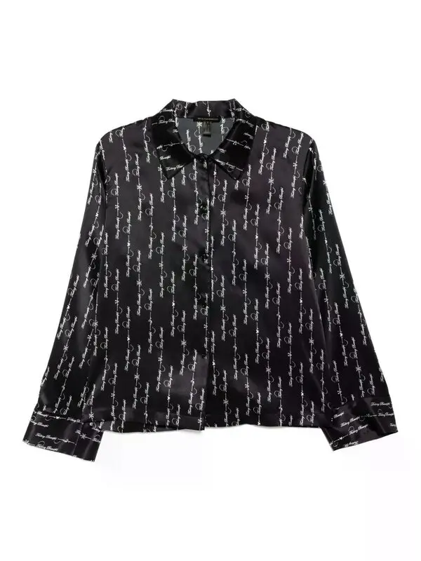 Kiki De Montparnasse F Beautiful Silk Lounge Pajama Top - Black