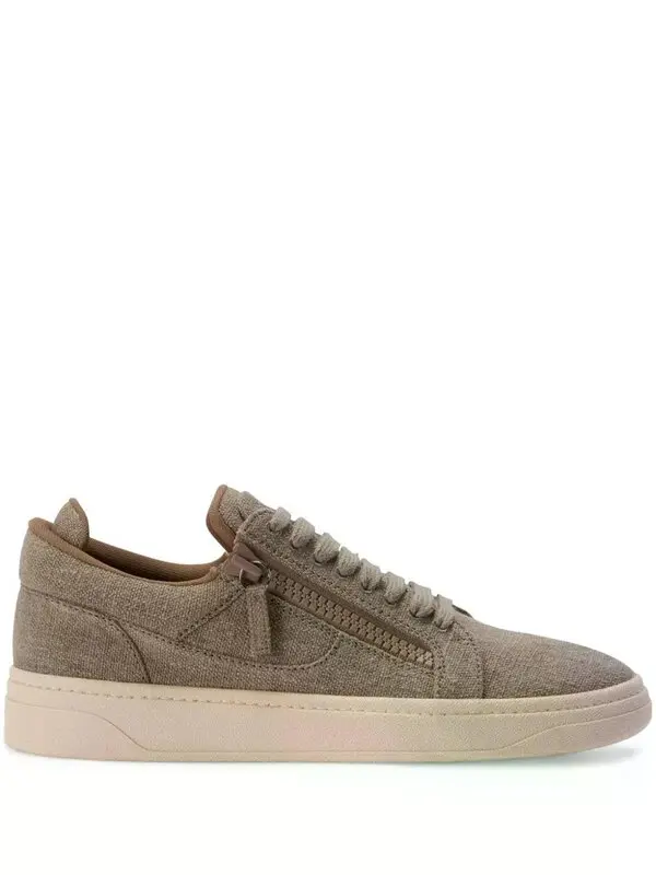 GIUSEPPE ZANOTTI Double-zip Low-top Sneakers - Brown
