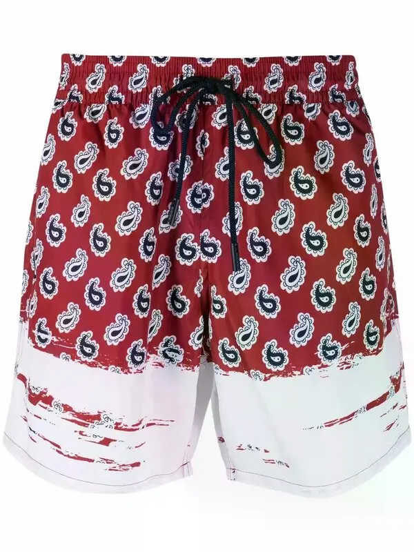 Etro Paisley Print Swim Shorts - Red