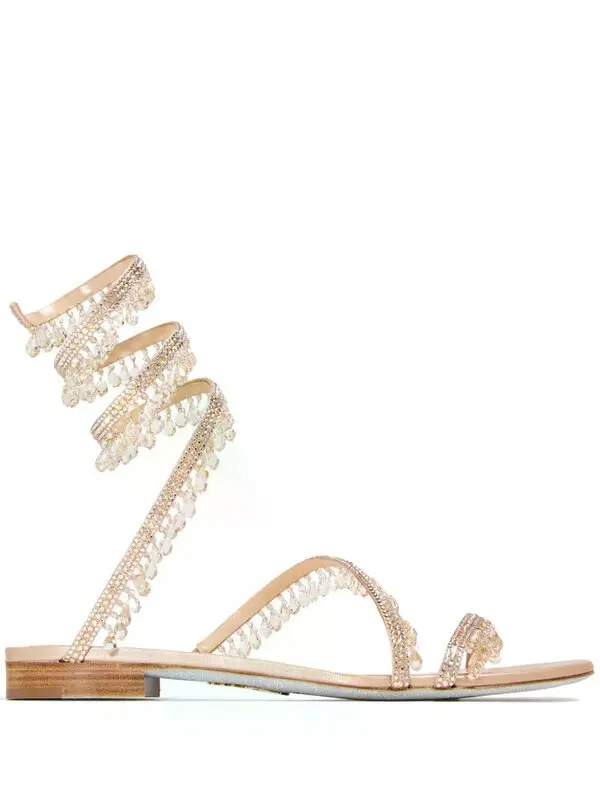Rene Caovilla Chandelier Embellished Sandals - Neutrals