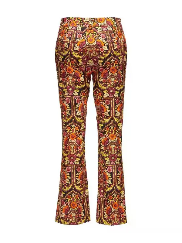 La DoubleJ Floral-print Flared Trousers