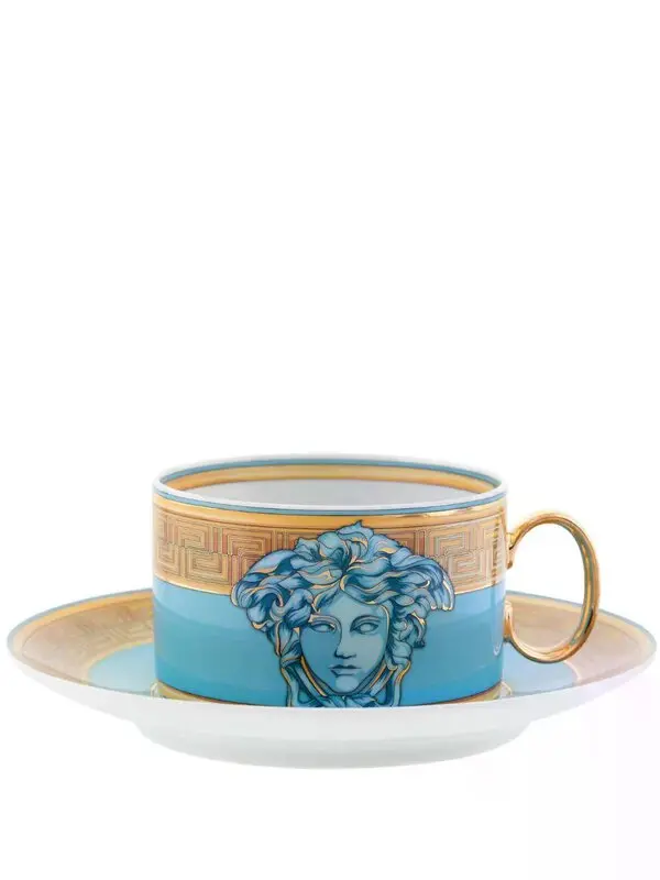 Versace Coin Medusa Espresso Cup And Saucer - Neutrals