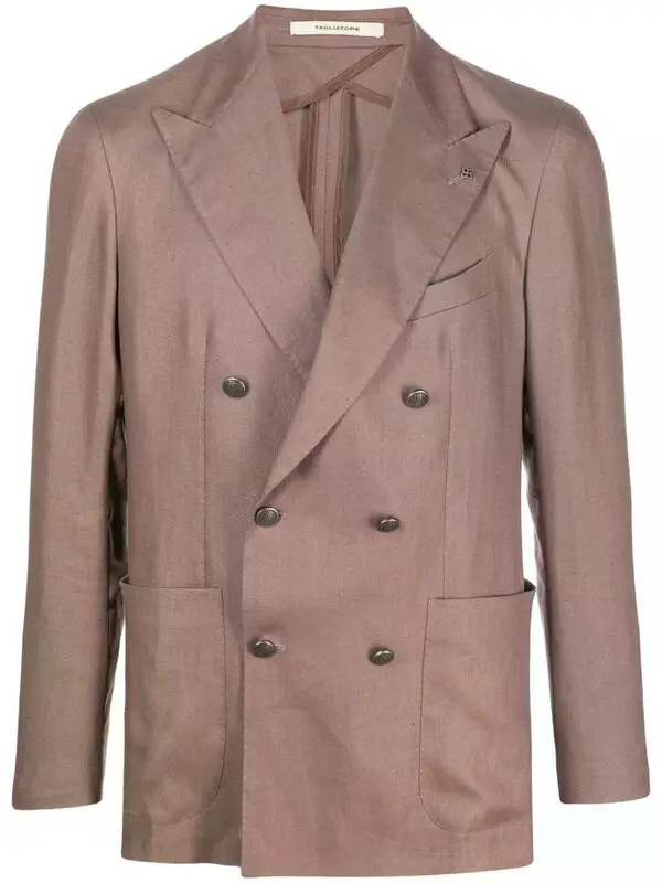 Tagliatore Double-breasted Linen Blazer - Pink