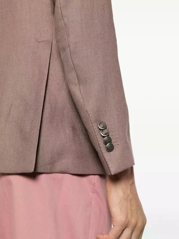 Tagliatore Double-breasted Linen Blazer - Pink