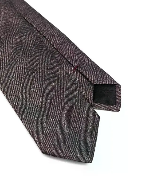 LANVIN Herringbone-pattern Silk Tie