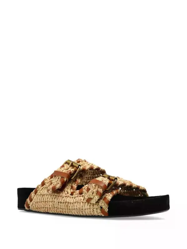 Isabel Marant Étoile Buckled Raffia Sandals