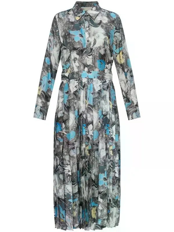 Tory Burch Printed Pleated Midi Dress