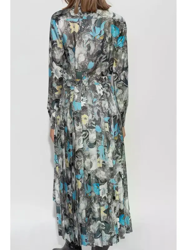 Tory Burch Printed Pleated Midi Dress