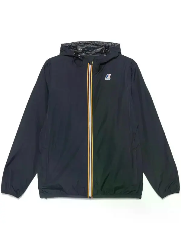 K-WAY Logo-patch Hooded Jacket - Blue