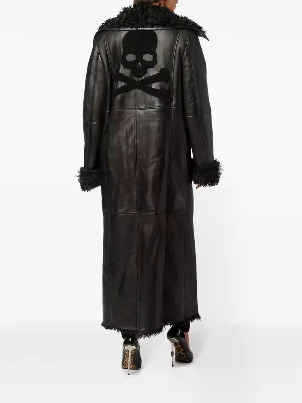 Philipp Plein Skull & Bones Shearling Coat