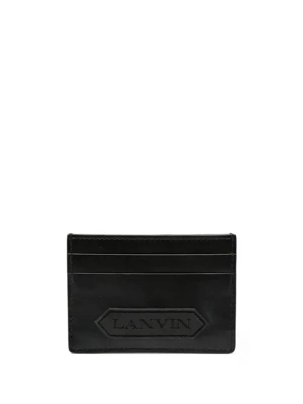 LANVIN Logo-patch Leather Cardholder - Black