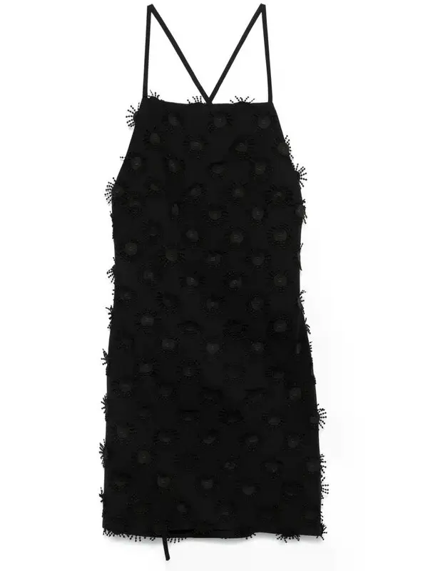 MSGM Floral-appliqué Mini Dress