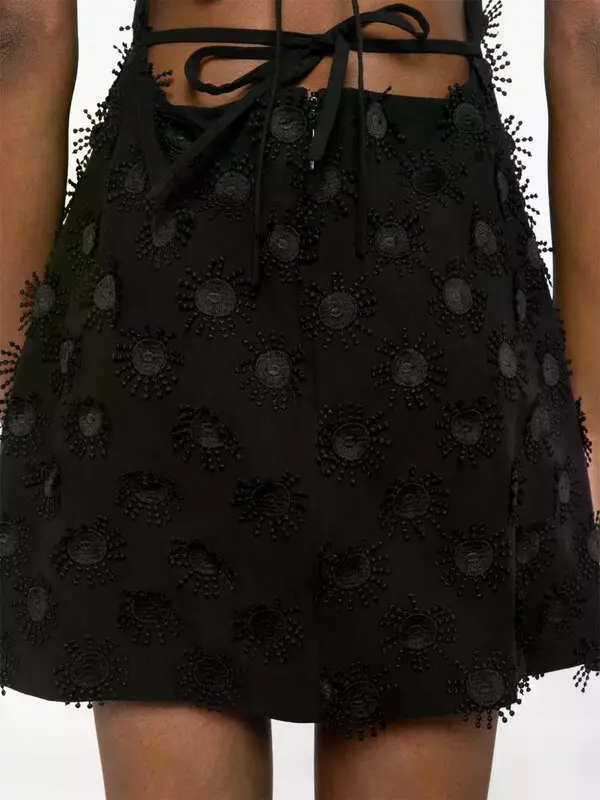MSGM Floral-appliqué Mini Dress