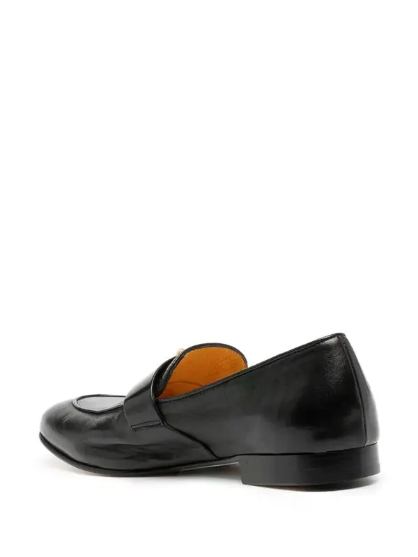 MADISON MAISON Lock Leather Loafers - Black