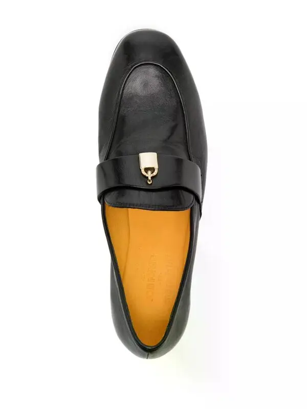 MADISON MAISON Lock Leather Loafers - Black