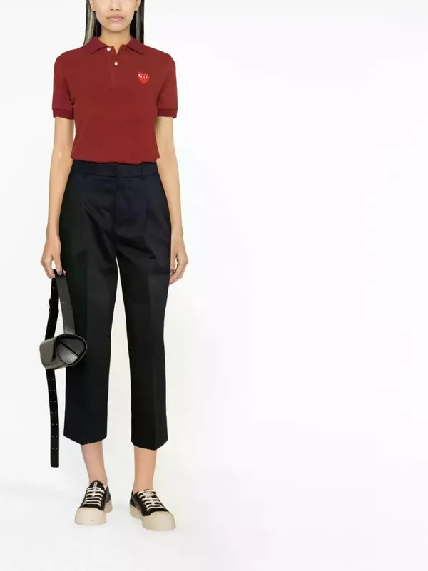 AMI Paris Cropped Straight Leg Trousers