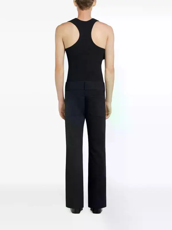 COURREGES Ribbed Tank Top With Cut-out Detailing - Black