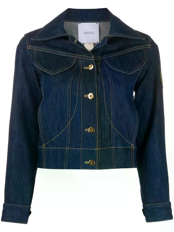 PATOU Logo Embroidered Denim Jacket