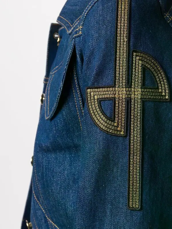 PATOU Logo Embroidered Denim Jacket