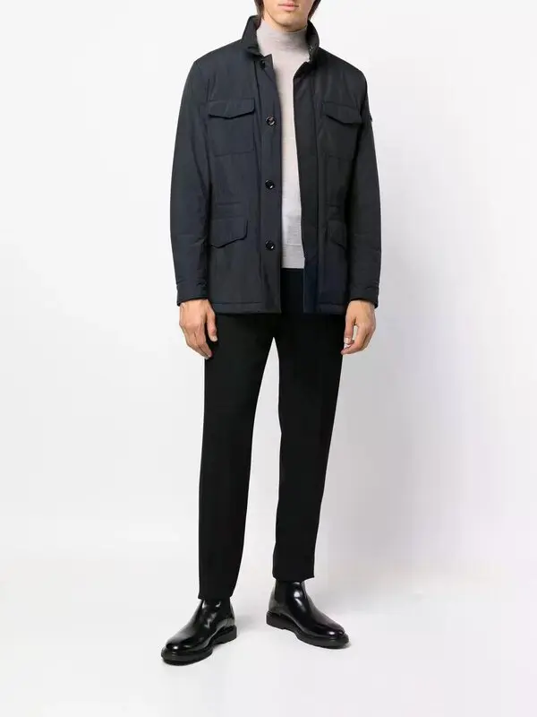 MOORER Button-fastening Long-sleeve Jacket