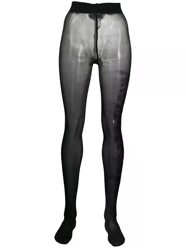 Philipp Plein Gem-embellished Tights - Black