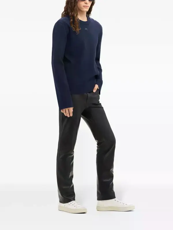 COURREGES Shoulder-snap Jersey Sweater - Blue