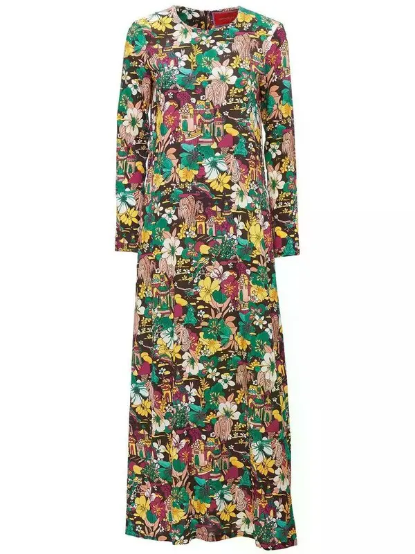 La DoubleJ Swing Floral-print Dress - Brown