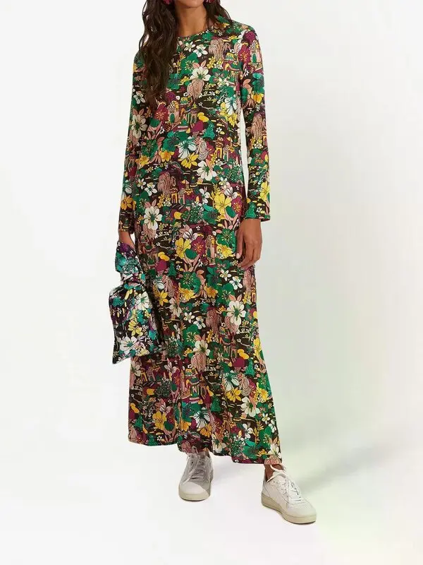La DoubleJ Swing Floral-print Dress - Brown