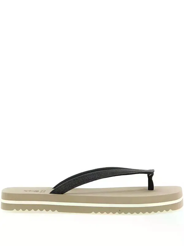 Brunello Cucinelli Monili Embroidered Flip-flops