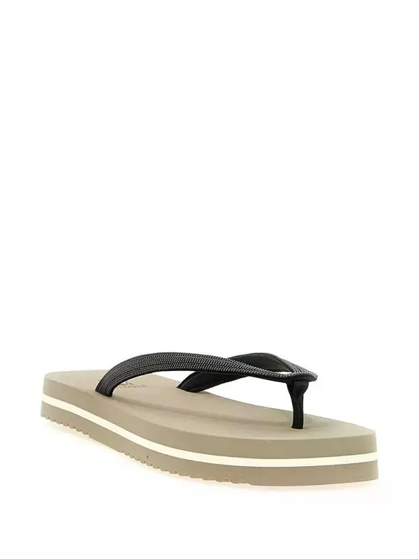 Brunello Cucinelli Monili Embroidered Flip-flops