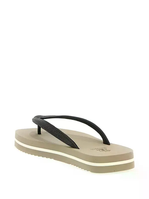 Brunello Cucinelli Monili Embroidered Flip-flops