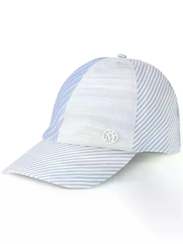 MAISON MICHEL Tiger Striped Cotton Cap - Blue