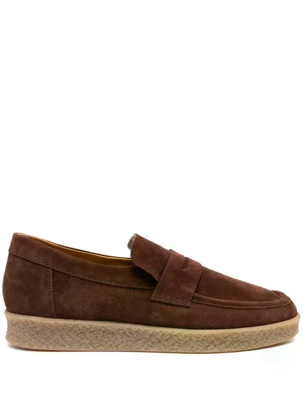 LARDINI Suede Penny Slot Loafers