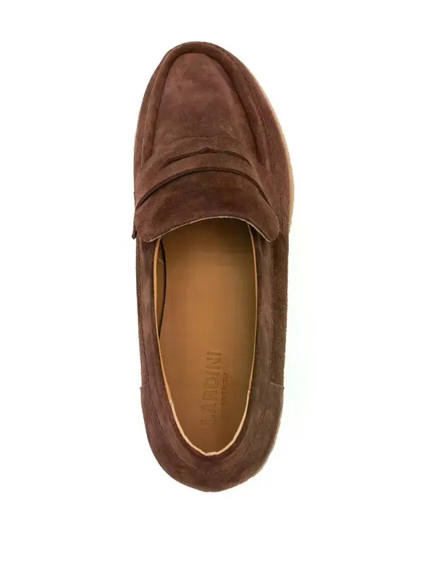 LARDINI Suede Penny Slot Loafers
