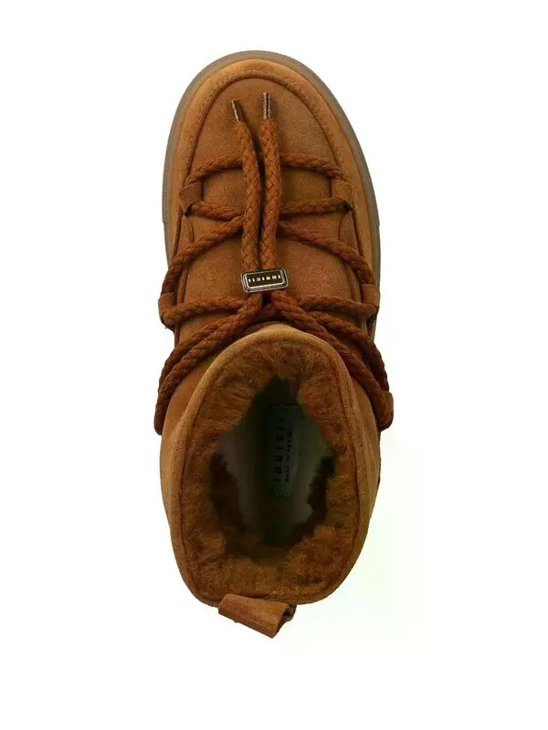 Inuikii Suede And Shearling Lace-up Boots