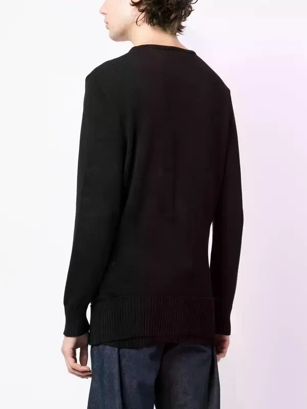 PORTS V Logo-patch Crew-neck Jumper - Black