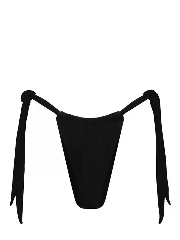 LET'S SWIM Side-tie Bikini Bottom - Black