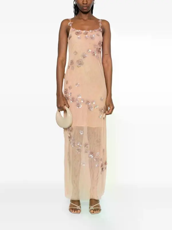 Blumarine Sequin-embellished Tulle Maxi Dress