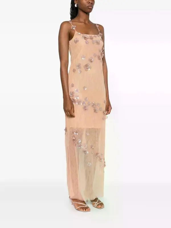 Blumarine Sequin-embellished Tulle Maxi Dress
