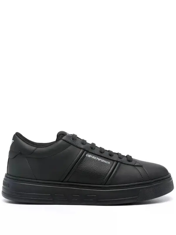 Emporio Armani Logo-print Leather Sneakers