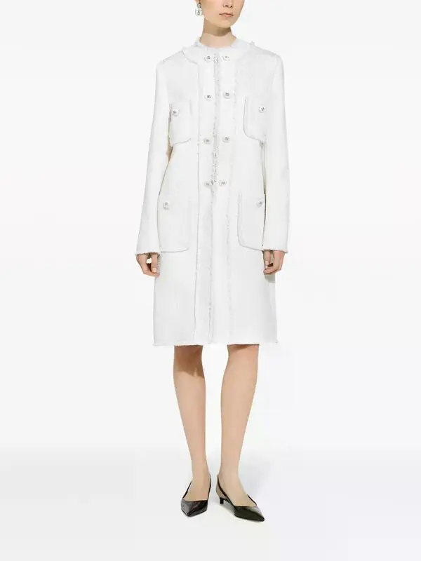 Dolce & Gabbana Single-breasted Tweed Coat