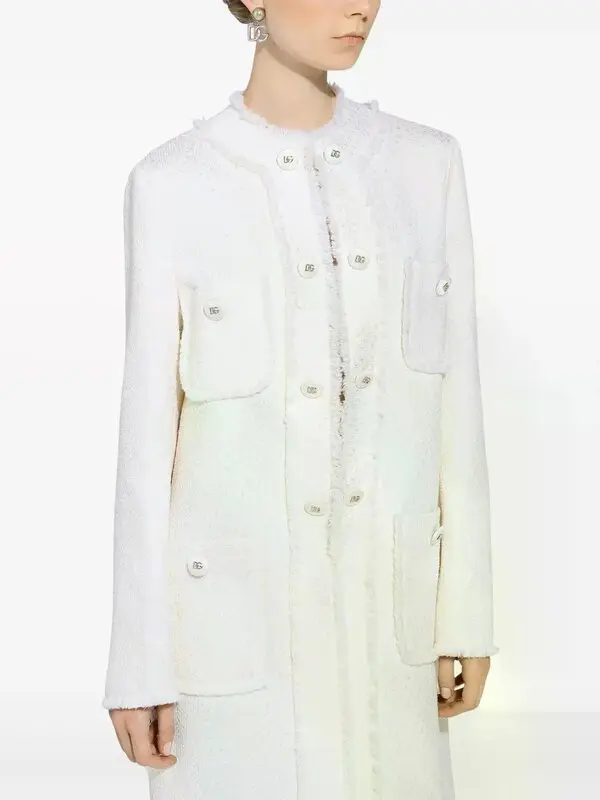 Dolce & Gabbana Single-breasted Tweed Coat