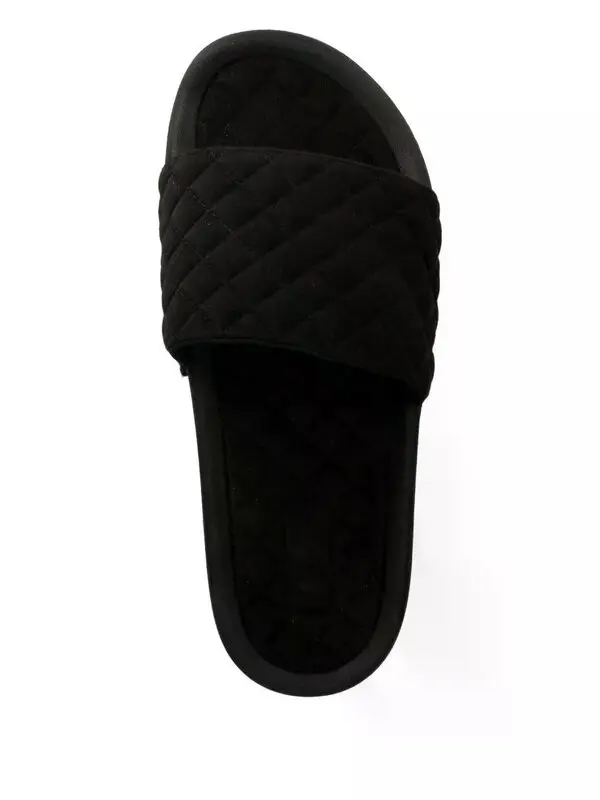 Apl Quilted Slide Sandals - Black