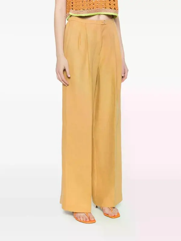 FORTE_FORTE Linen Darted Trousers - Yellow