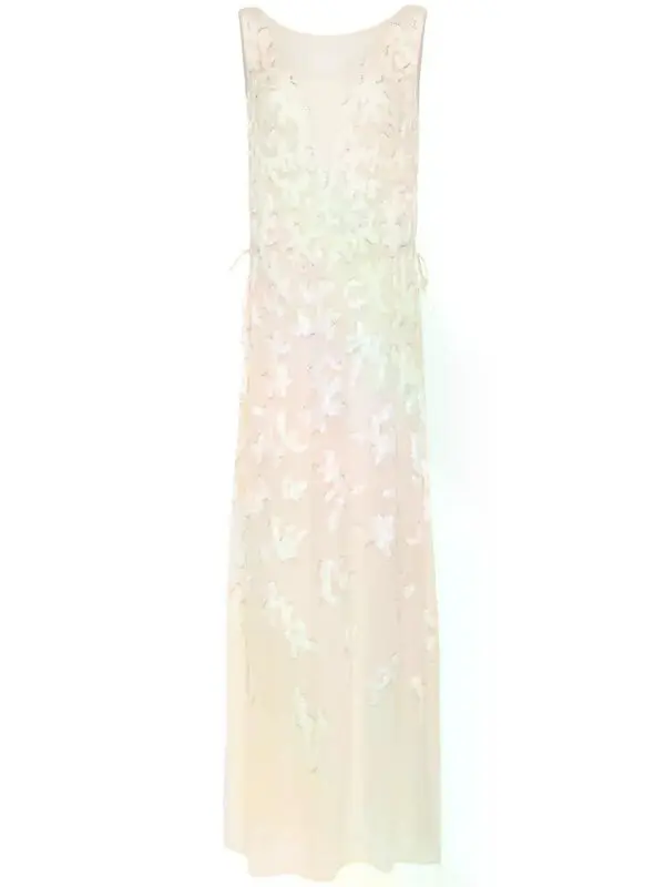 Max Mara Sequin-embellished Maxi Dress - Neutrals