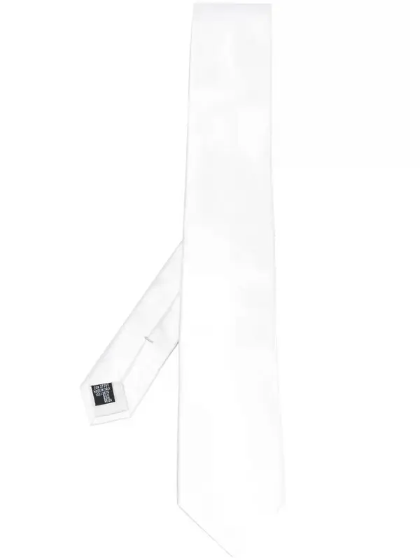 Giorgio Armani Plain Silk Tie - White