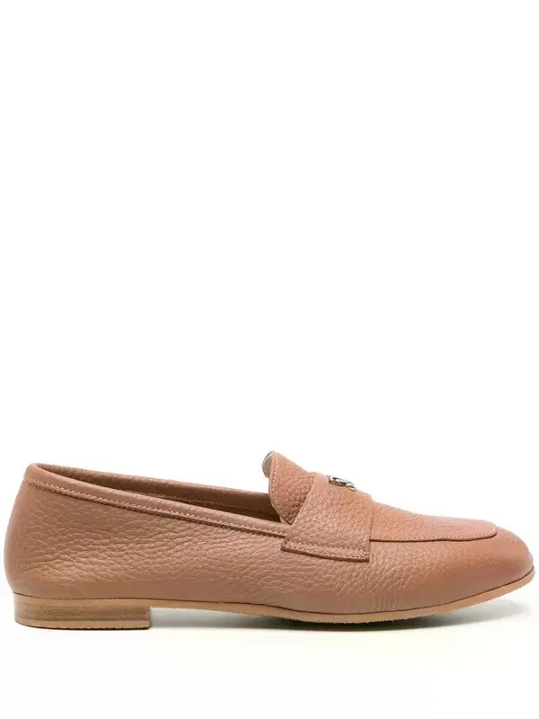 Casadei Antilope Leather Loafers - Brown